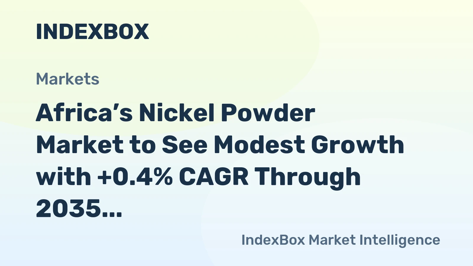 Africa’s Nickel Powder Market to See Modest Growth with +0.4% CAGR Through 2035