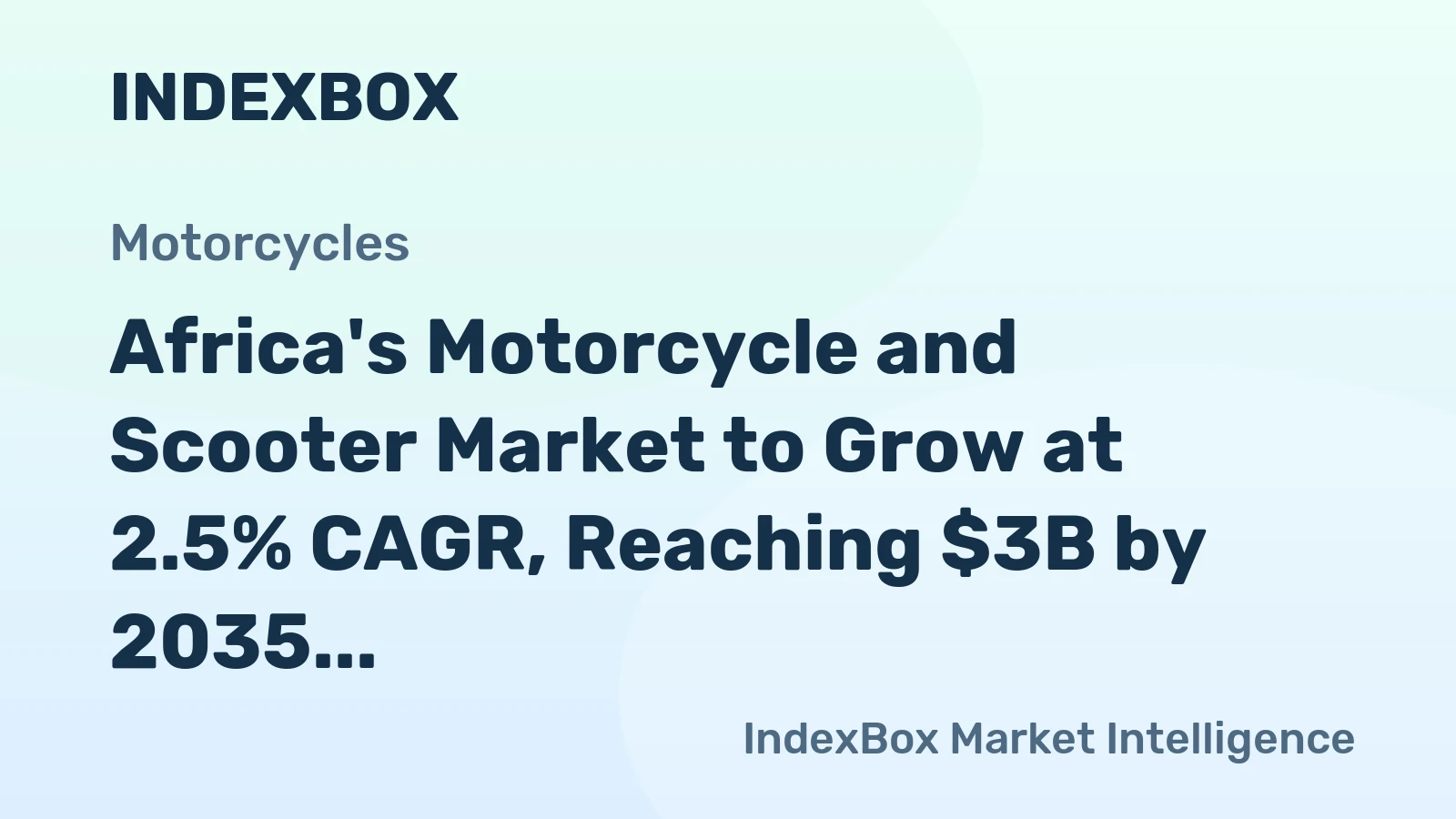 Africa's Motorcycle and Scooter Market to Grow at 2.5% CAGR, Reaching $3B by 2035