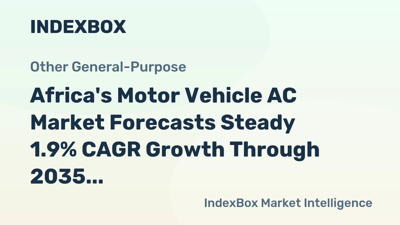 Africa's Motor Vehicle AC Market Forecasts Steady 1.9% CAGR Growth Through 2035