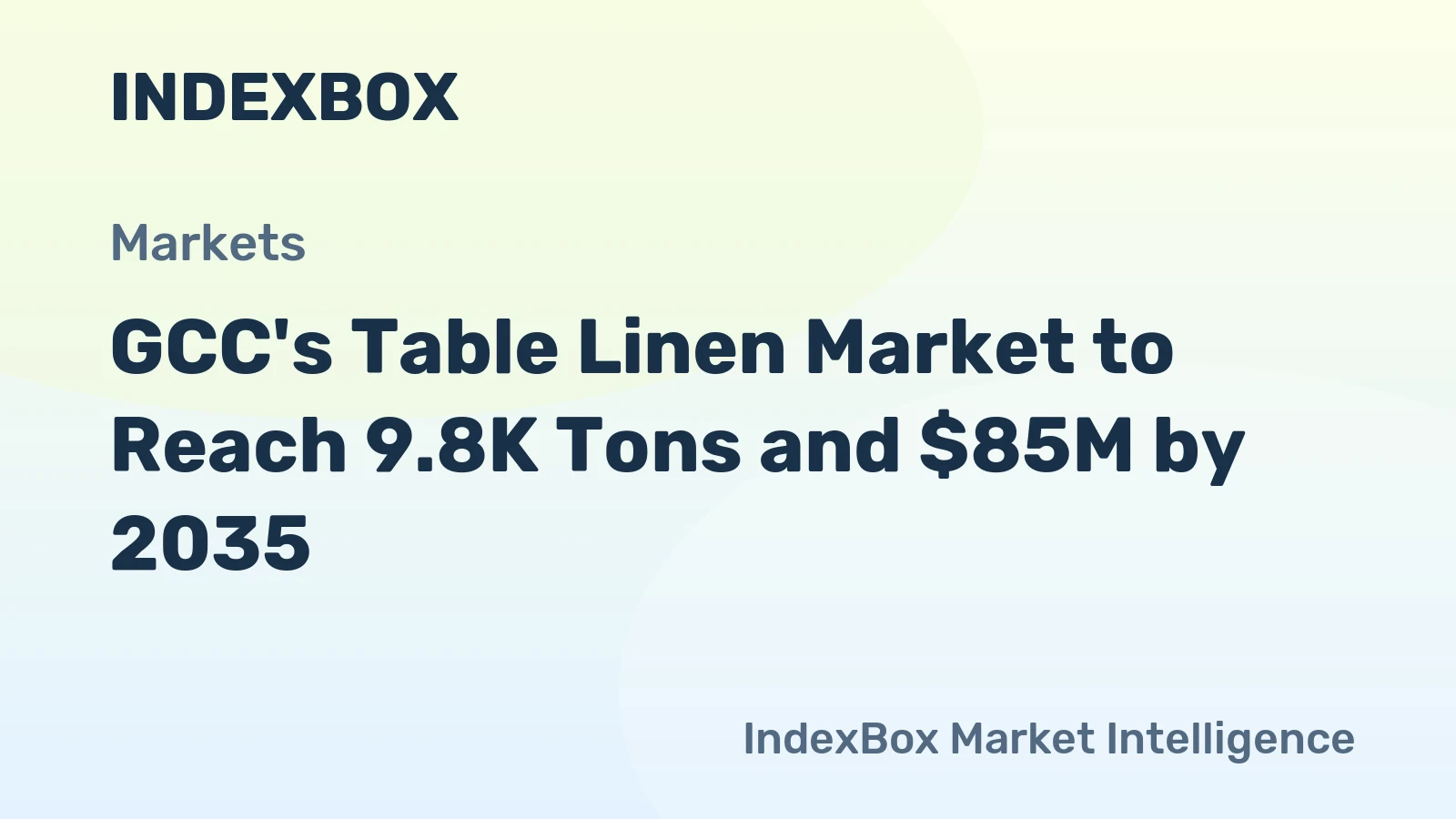 GCC's Table Linen Market to Reach 9.8K Tons and $85M by 2035