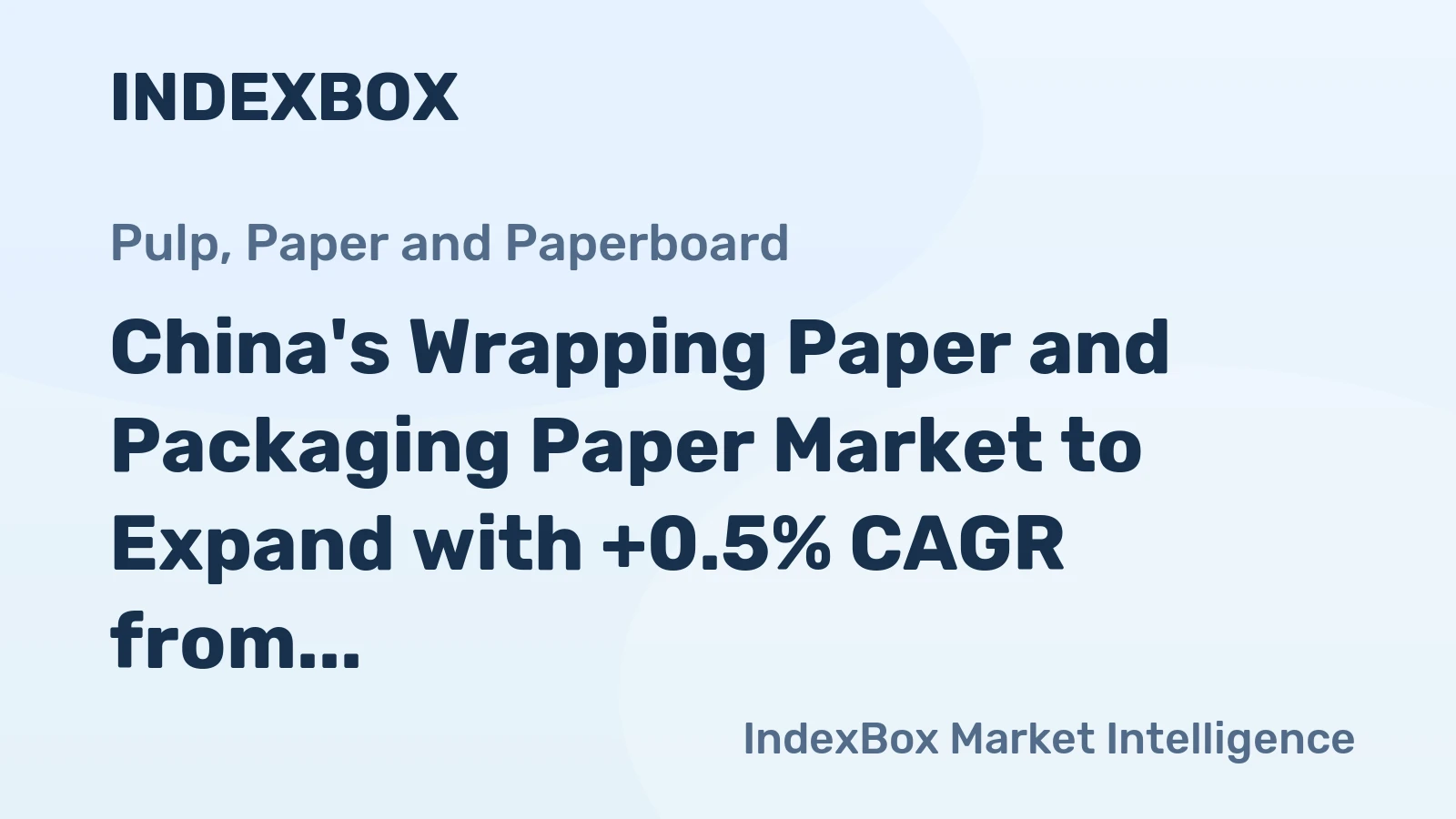 China's Wrapping Paper and Packaging Paper Market to Expand with +0.5% CAGR from 2024 to 2035, Reaching $13.9B by End of Period