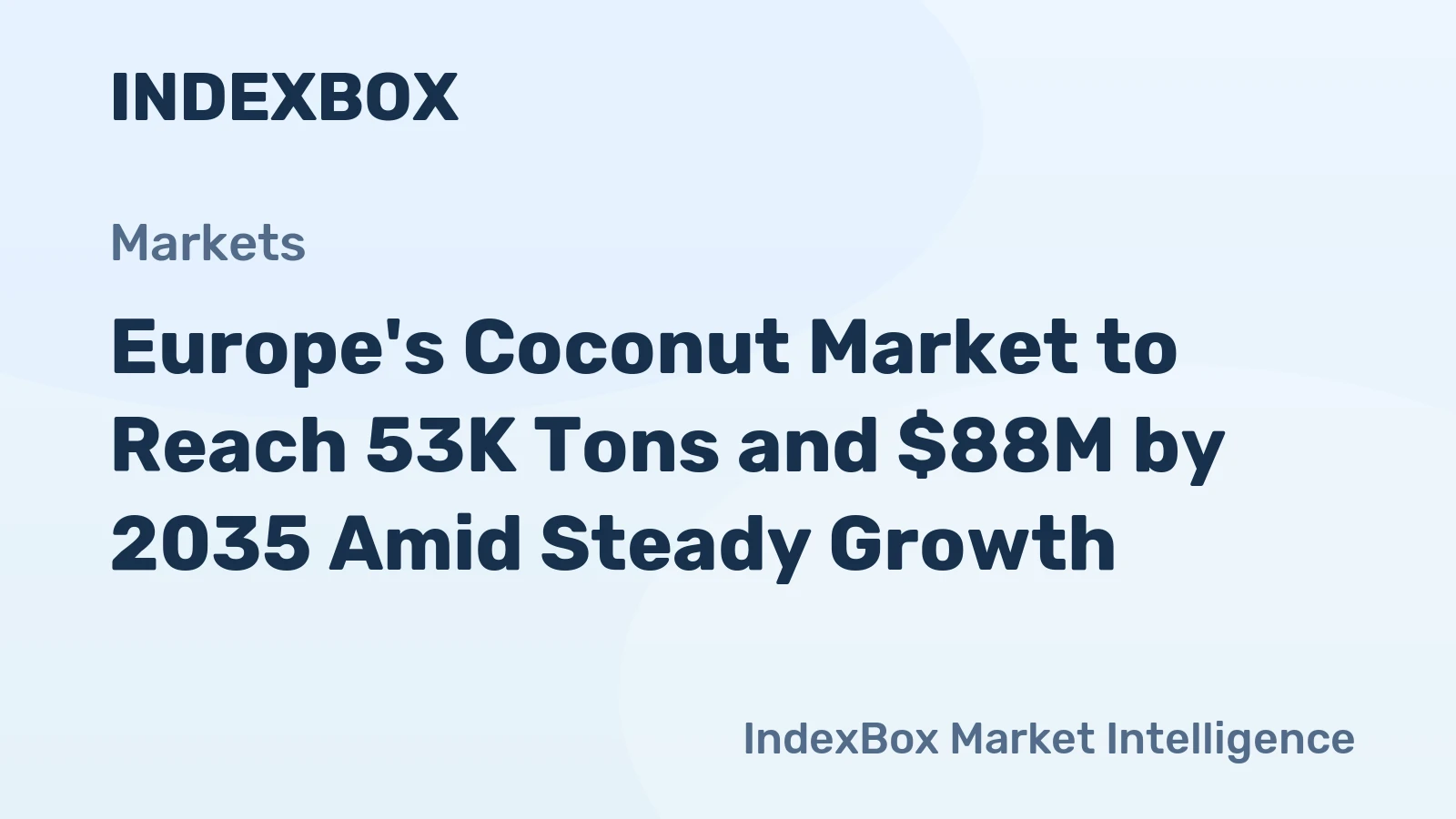 Europe's Coconut Market to Reach 53K Tons and $88M by 2035 Amid Steady Growth
