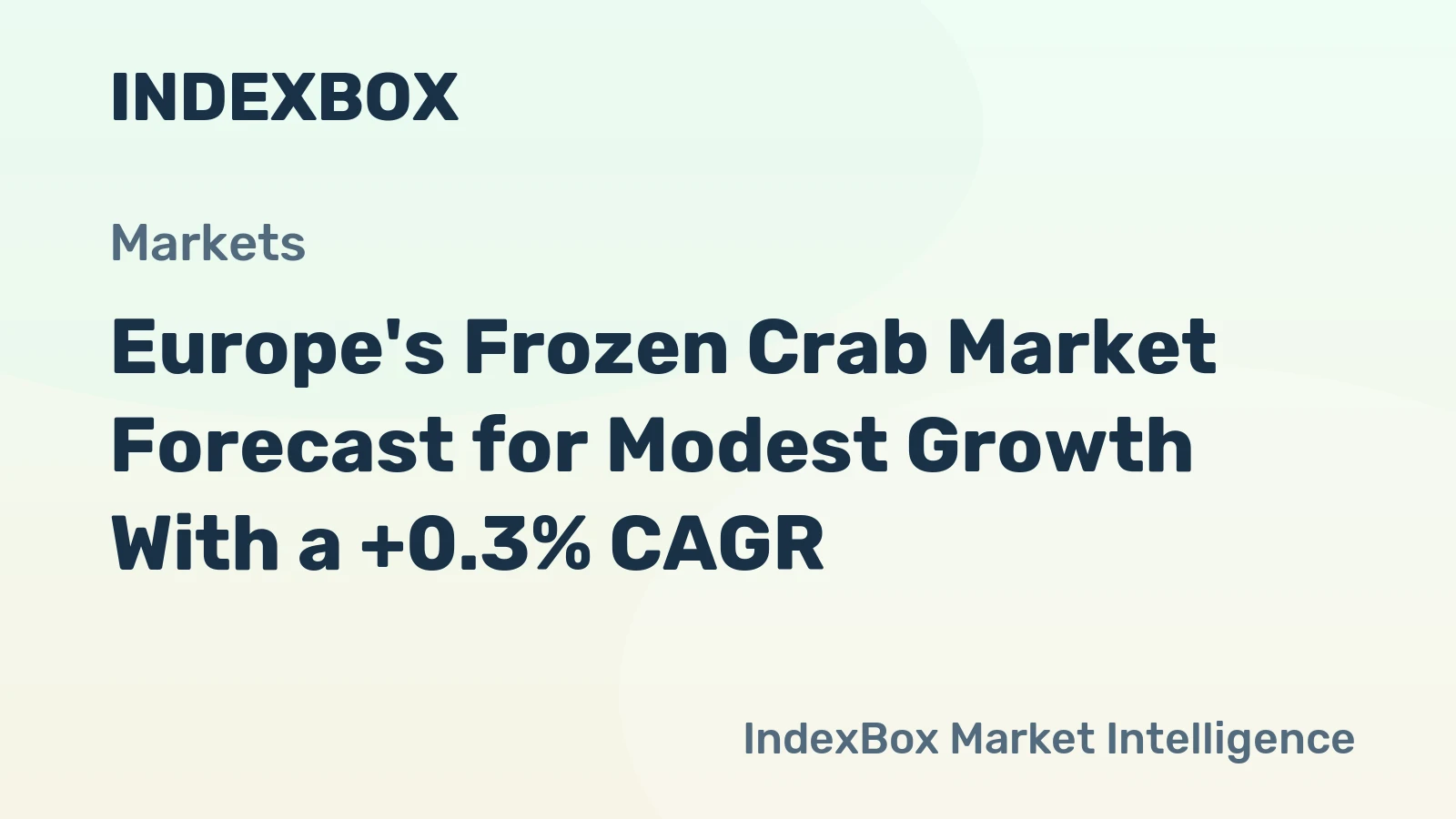 Europe's Frozen Crab Market Forecast for Modest Growth With a +0.3% CAGR