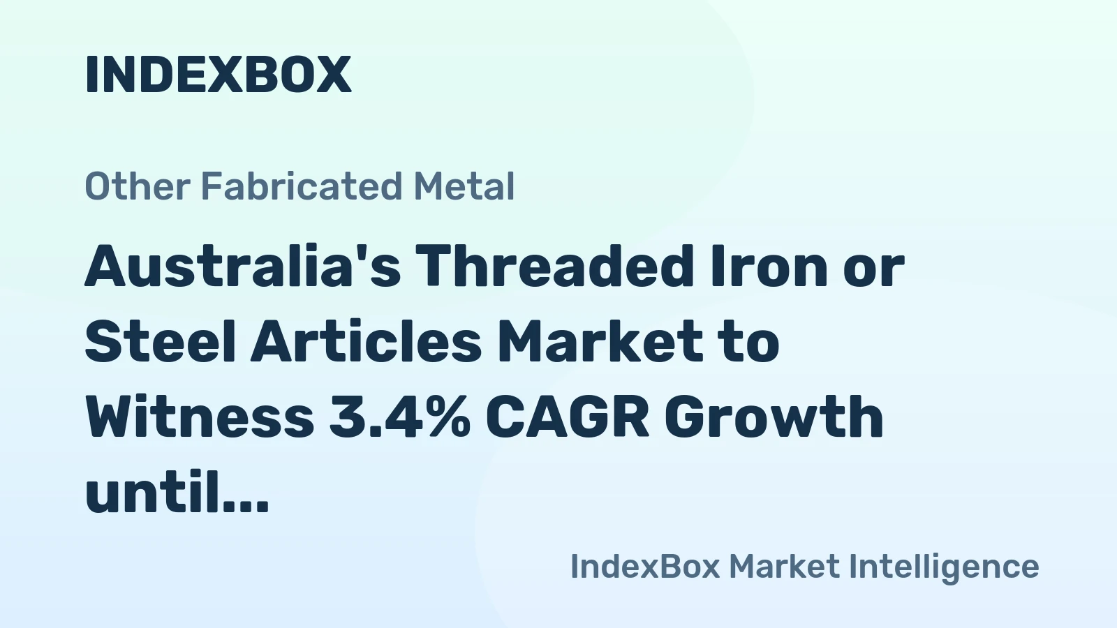 Australia's Threaded Iron or Steel Articles Market to Witness 3.4% CAGR Growth until 2035, Reaching $70M