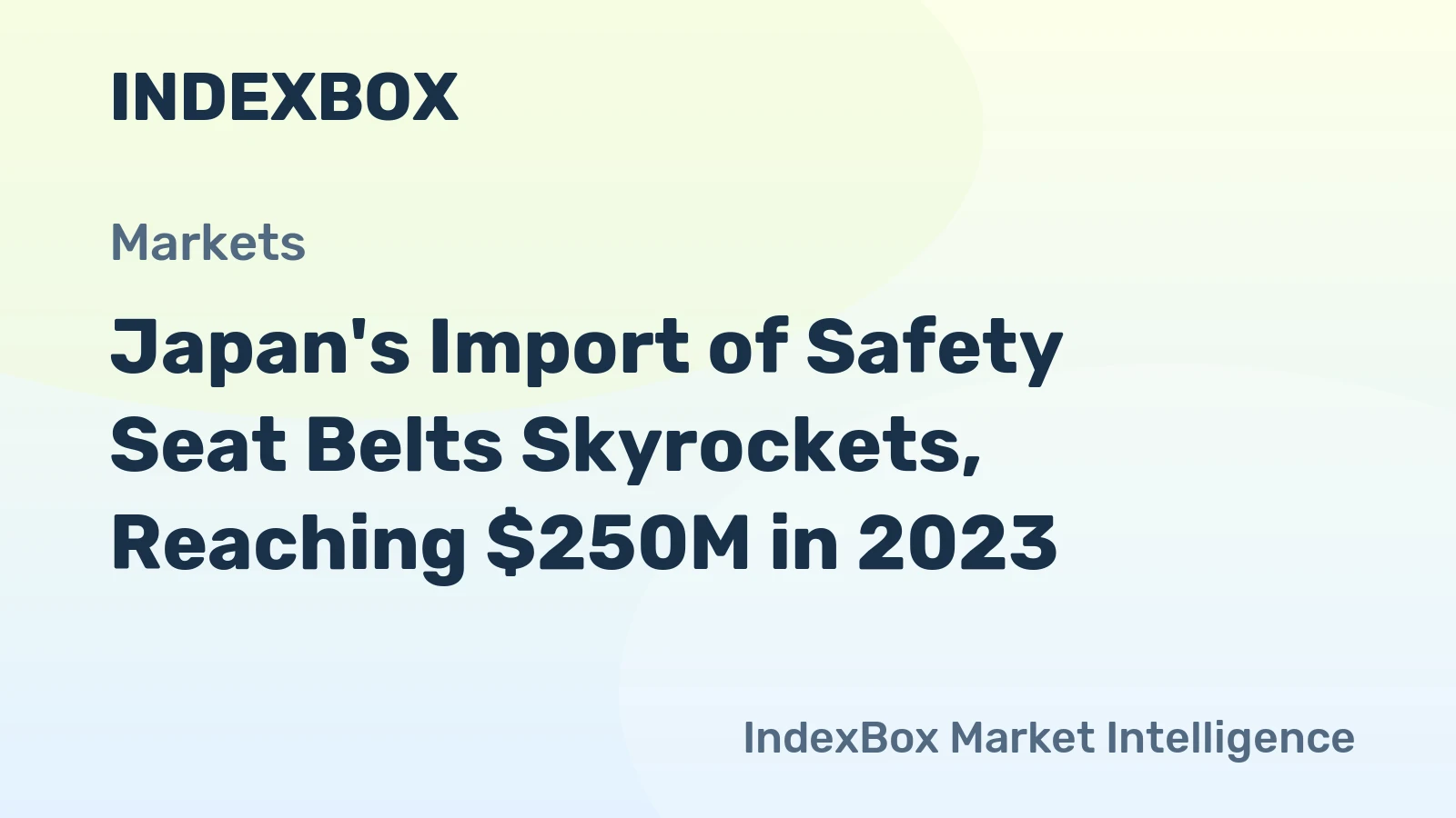 Japan's Import of Safety Seat Belts Skyrockets, Reaching $250M in 2023