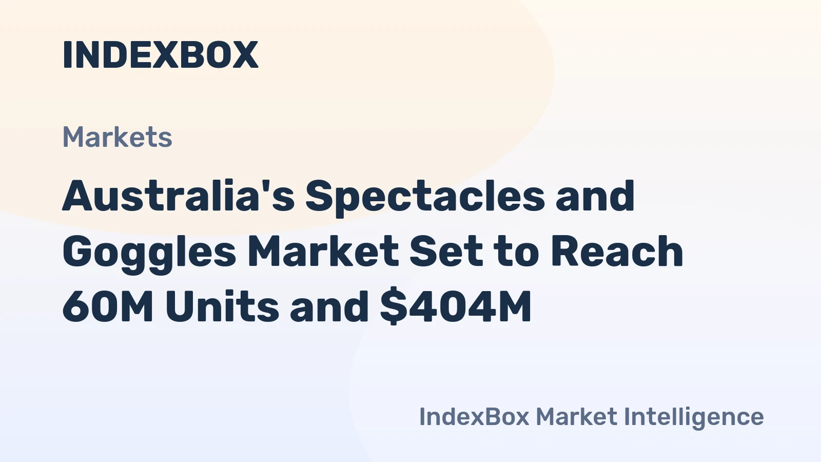 Australia's Spectacles and Goggles Market Set to Reach 60M Units and $404M