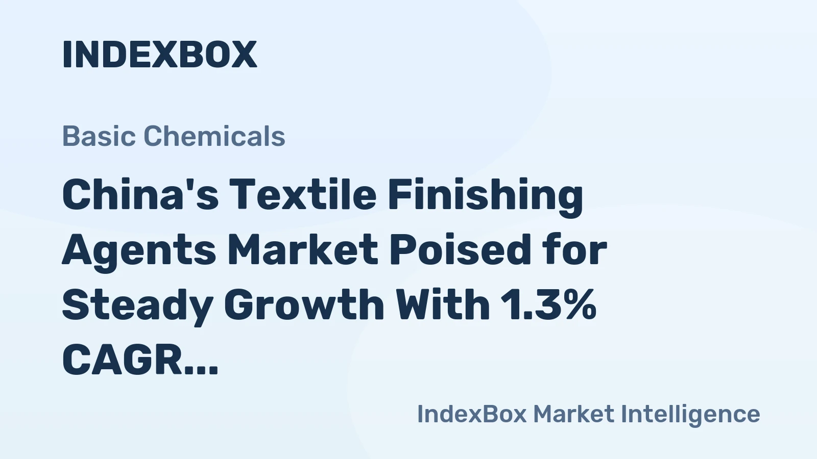 China's Textile Finishing Agents Market Poised for Steady Growth With 1.3% CAGR Through 2035