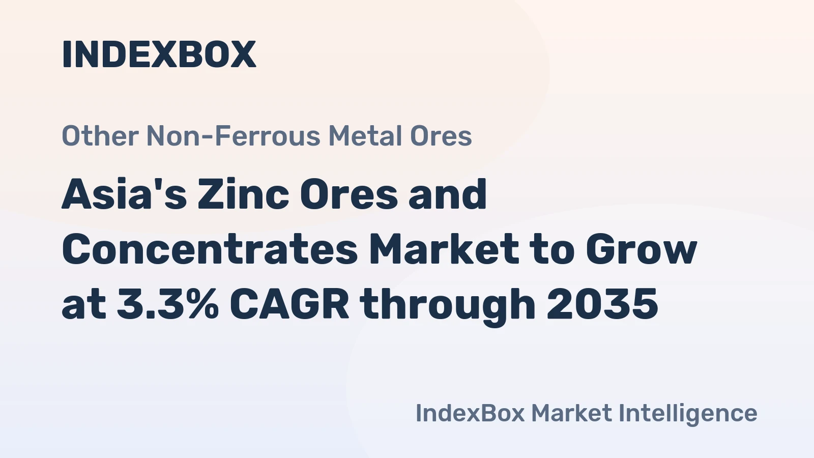 Asia's Zinc Ores and Concentrates Market to Grow at 3.3% CAGR through 2035
