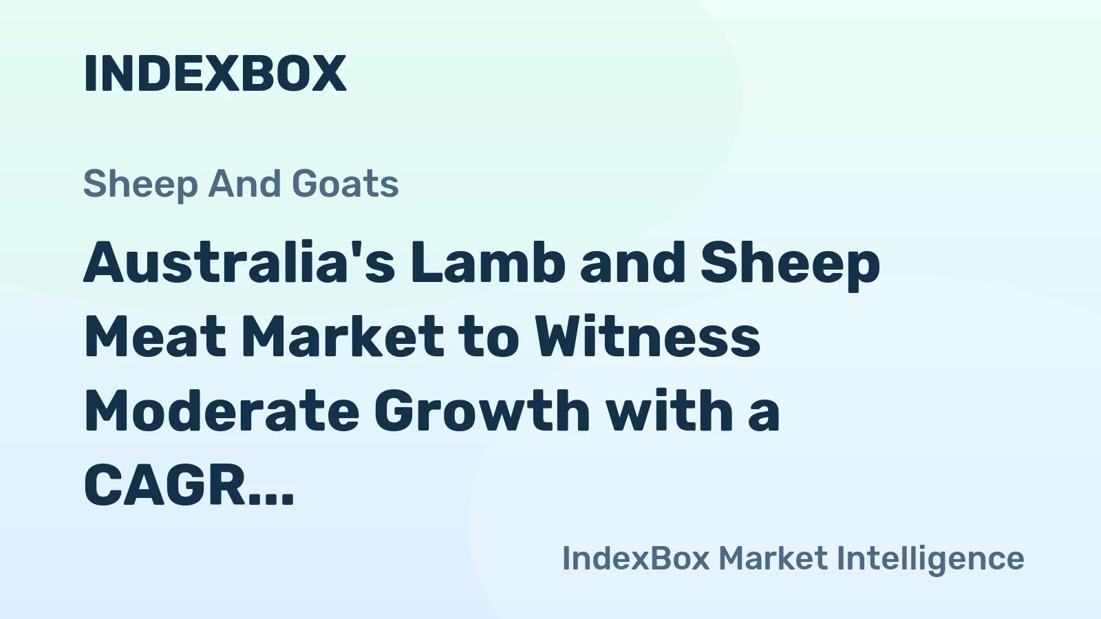Australia's Lamb and Sheep Meat Market to Witness Moderate Growth with a CAGR of +2.9% Over Next Decade