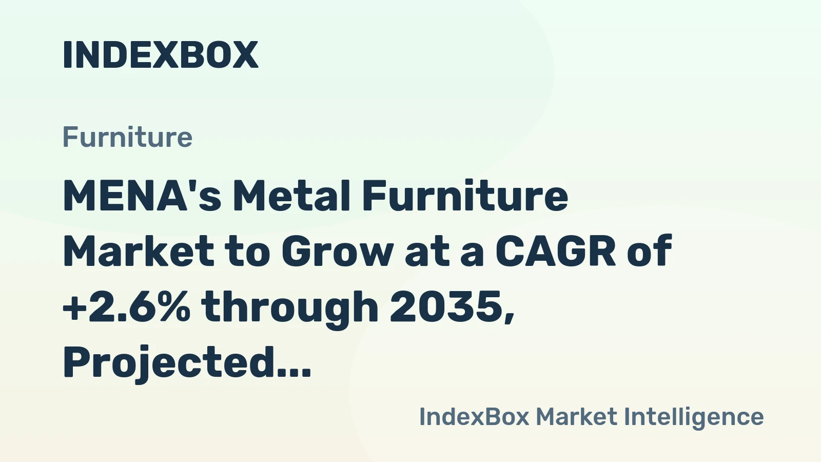 MENA's Metal Furniture Market to Grow at a CAGR of +2.6% through 2035, Projected to Reach $9.2B