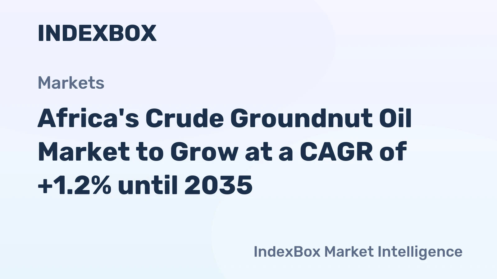 Africa's Crude Groundnut Oil Market to Grow at a CAGR of +1.2% until 2035