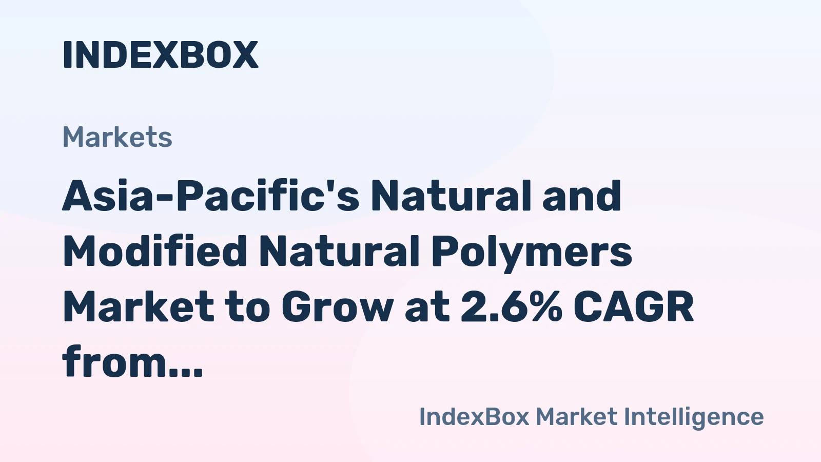 Asia-Pacific's Natural and Modified Natural Polymers Market to Grow at 2.6% CAGR from 2024-2035, Reaching 4.8M Tons
