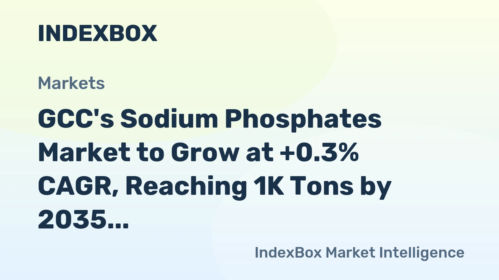 GCC's Sodium Phosphates Market to Grow at +0.3% CAGR, Reaching 1K Tons by 2035, Driven by Rising Demand.