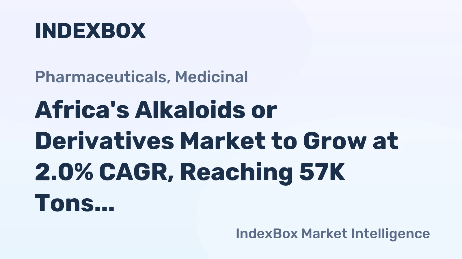 Africa's Alkaloids or Derivatives Market to Grow at 2.0% CAGR, Reaching 57K Tons by 2035