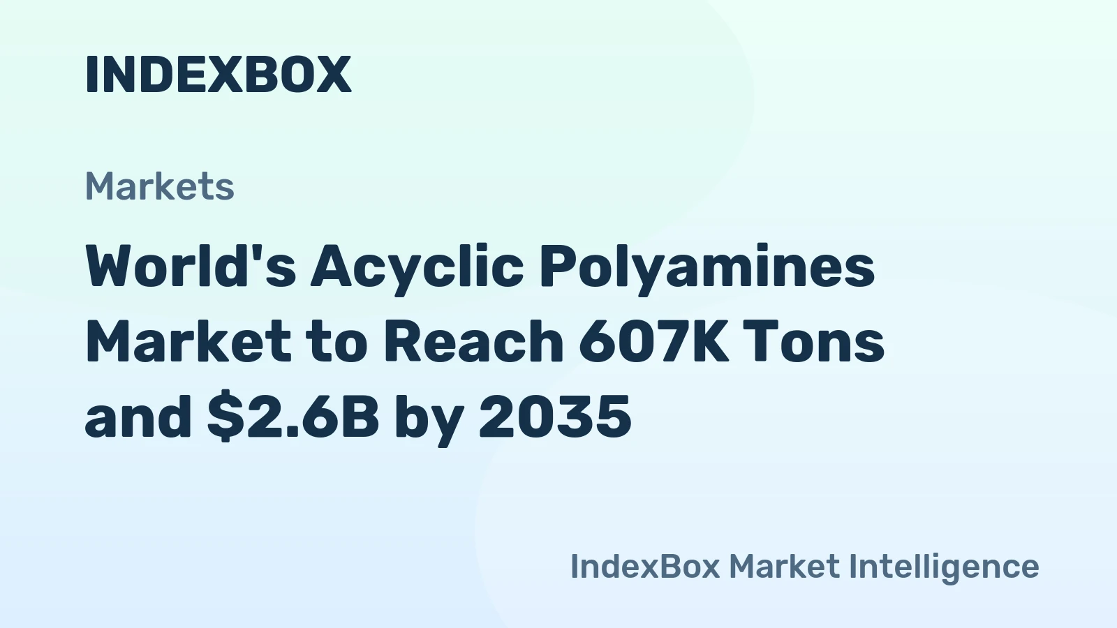 World's Acyclic Polyamines Market to Reach 607K Tons and $2.6B by 2035