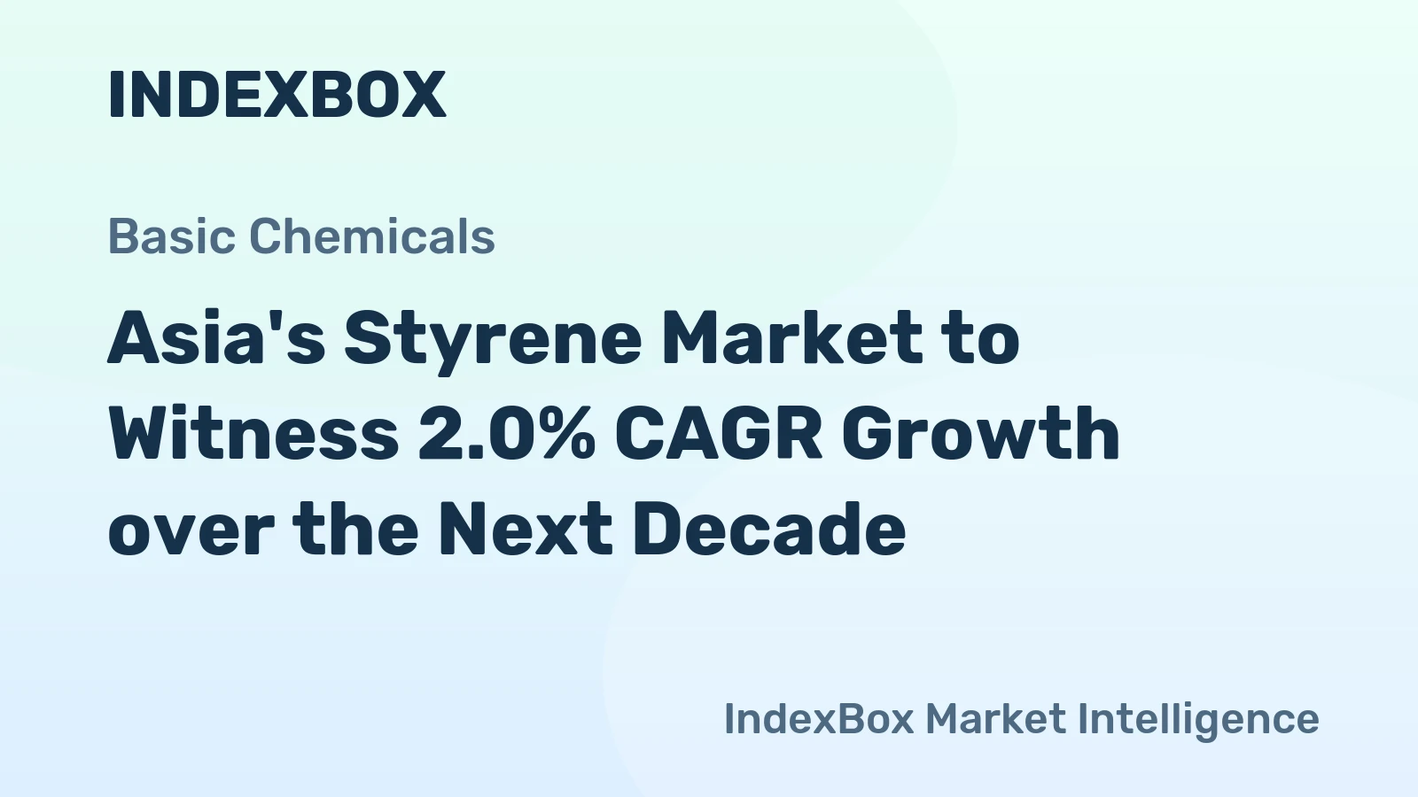 Asia's Styrene Market to Witness 2.0% CAGR Growth over the Next Decade