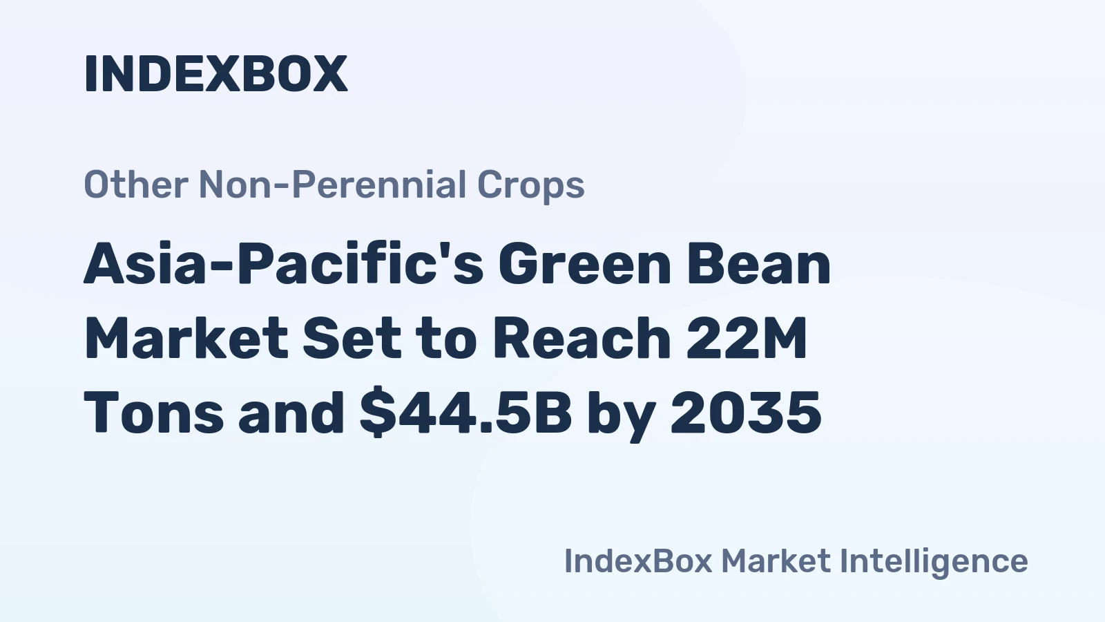 Asia-Pacific's Green Bean Market Set to Reach 22M Tons and $44.5B by 2035