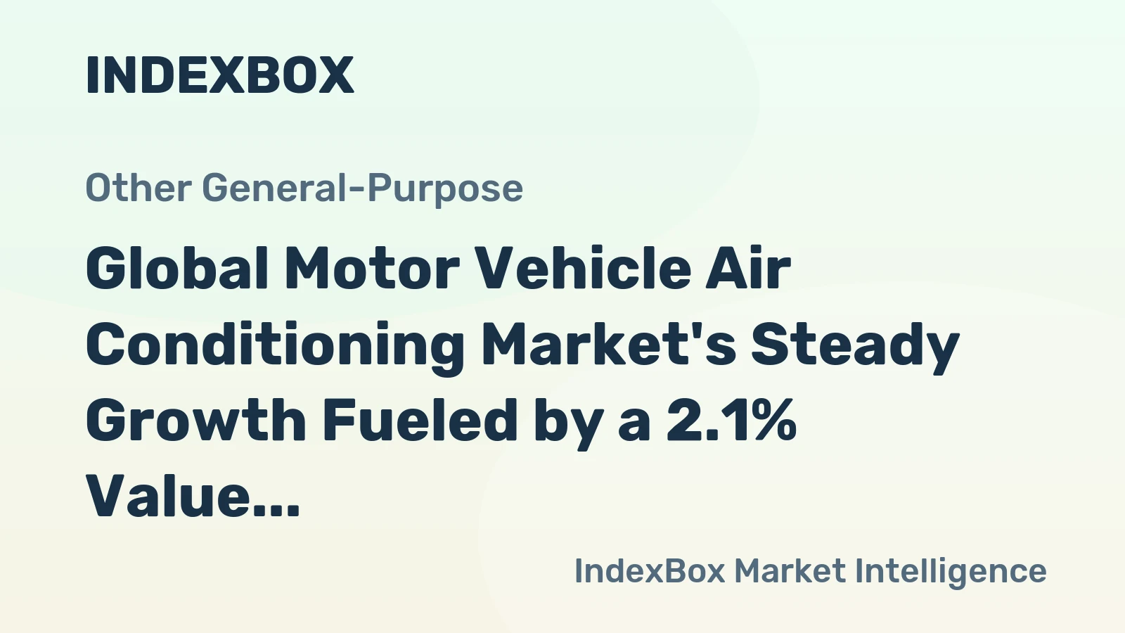 Global Motor Vehicle Air Conditioning Market's Steady Growth Fueled by a 2.1% Value CAGR