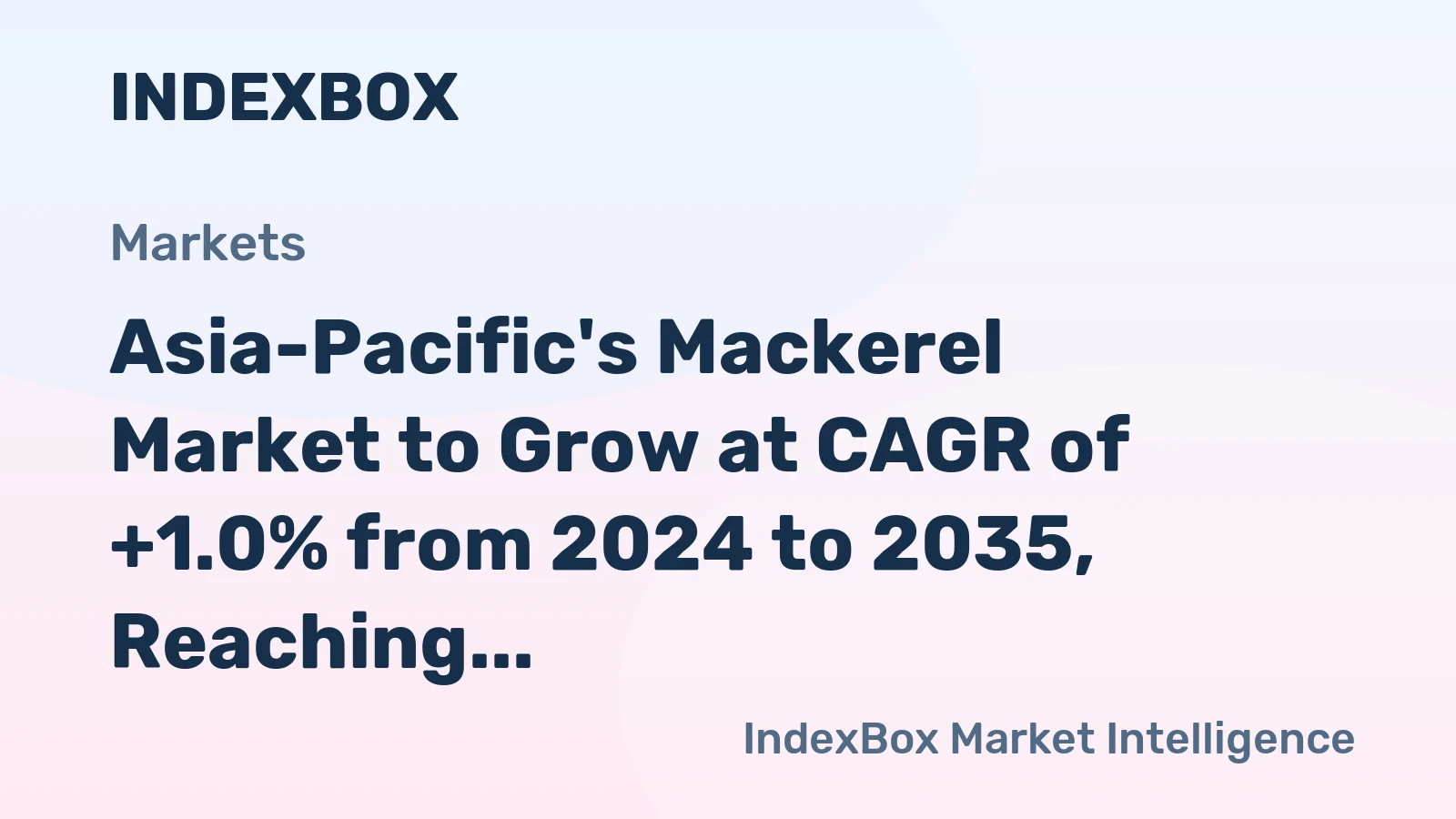 Asia-Pacific's Mackerel Market to Grow at CAGR of +1.0% from 2024 to 2035, Reaching 776K Tons
