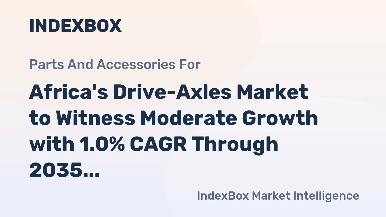 Africa's Drive-Axles Market to Witness Moderate Growth with 1.0% CAGR Through 2035, Reaching $3.2B Value