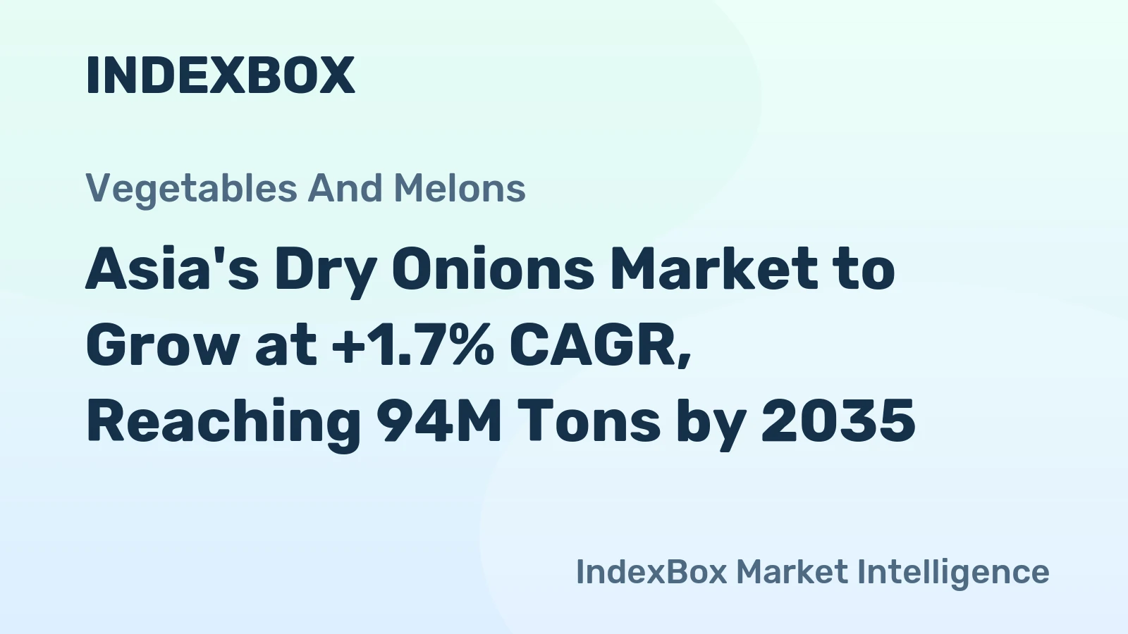 Asia's Dry Onions Market to Grow at +1.7% CAGR, Reaching 94M Tons by 2035