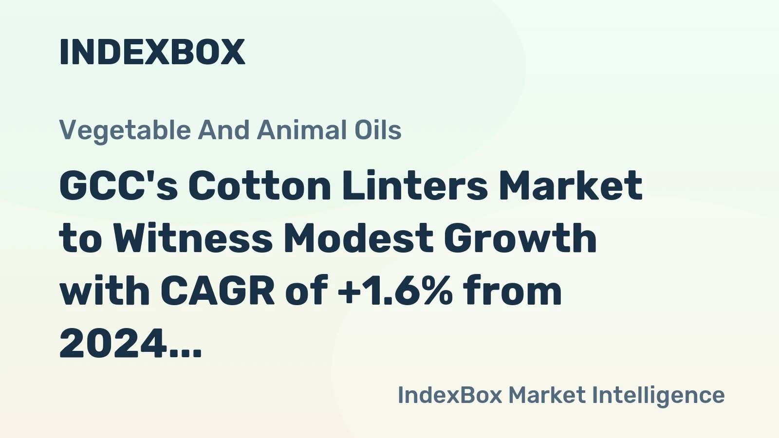 GCC's Cotton Linters Market to Witness Modest Growth with CAGR of +1.6% from 2024 to 2035