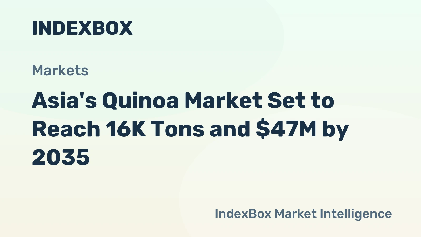 Asia's Quinoa Market Set to Reach 16K Tons and $47M by 2035