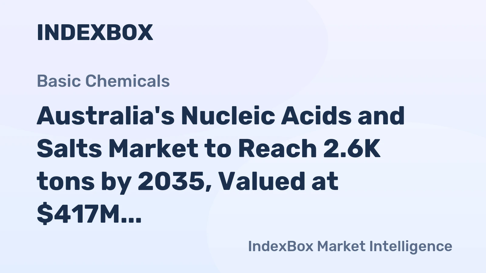 Australia's Nucleic Acids and Salts Market to Reach 2.6K tons by 2035, Valued at $417M