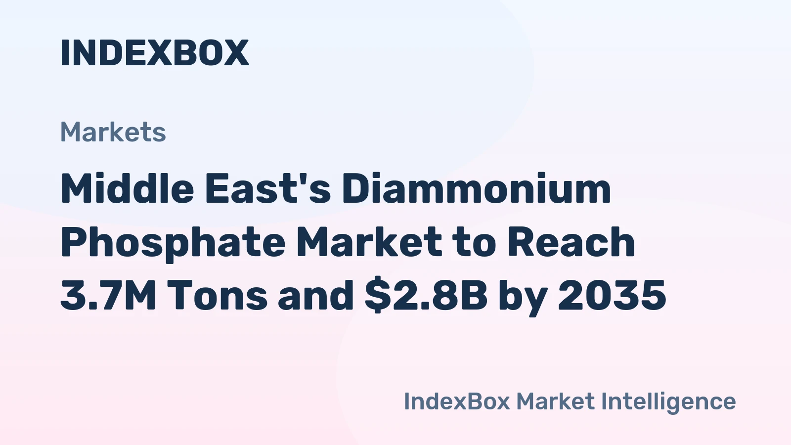 Middle East's Diammonium Phosphate Market to Reach 3.7M Tons and $2.8B by 2035