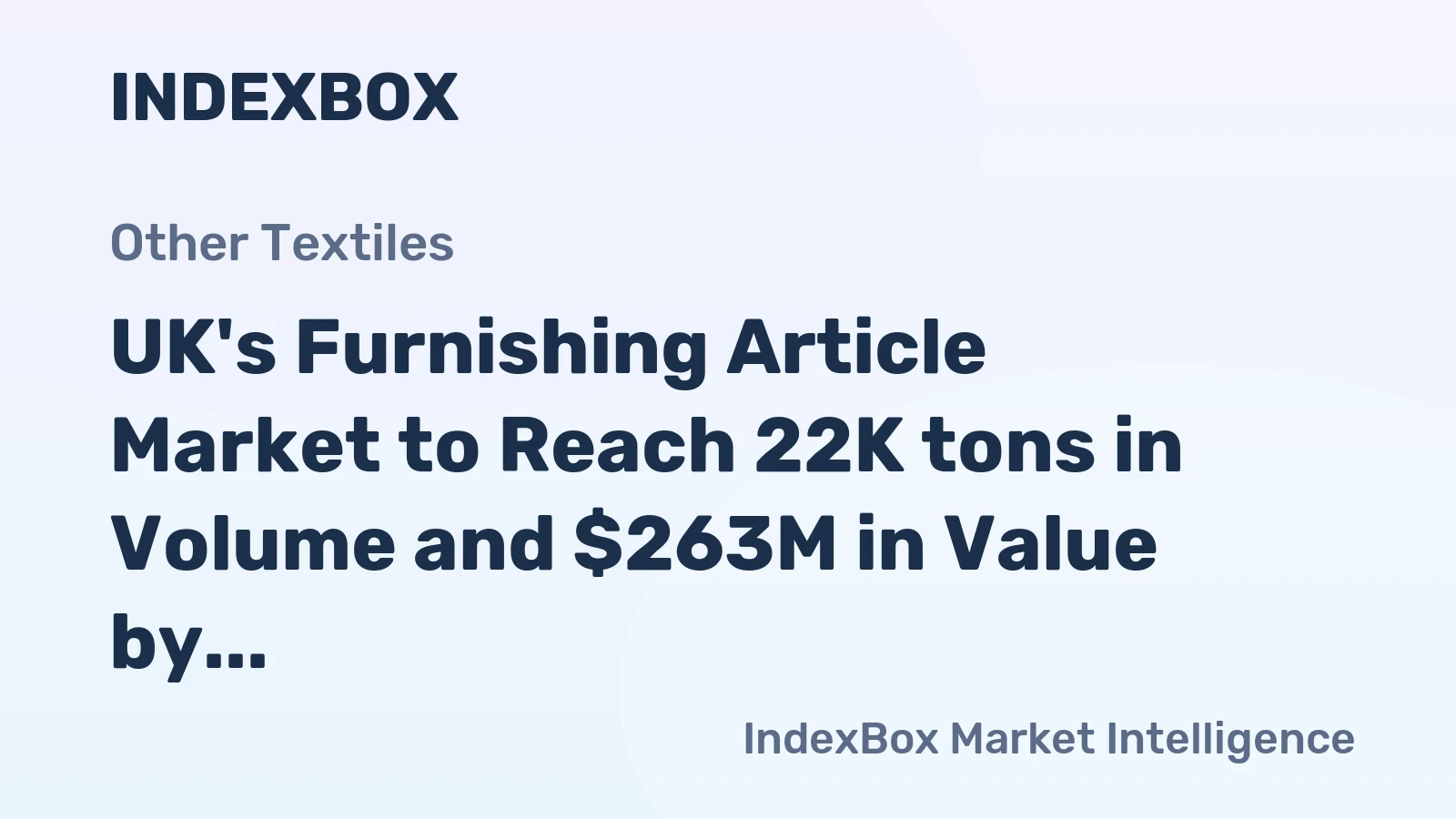 UK's Furnishing Article Market to Reach 22K tons in Volume and $263M in Value by 2035