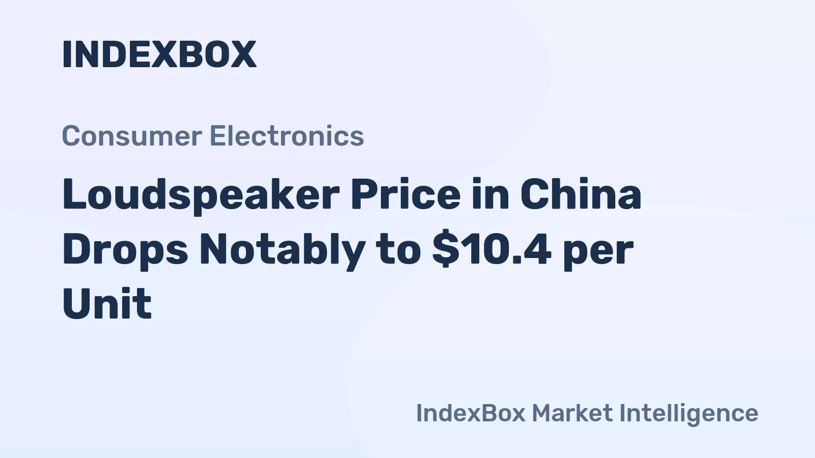 Loudspeaker Price in China Drops Notably to $10.4 per Unit