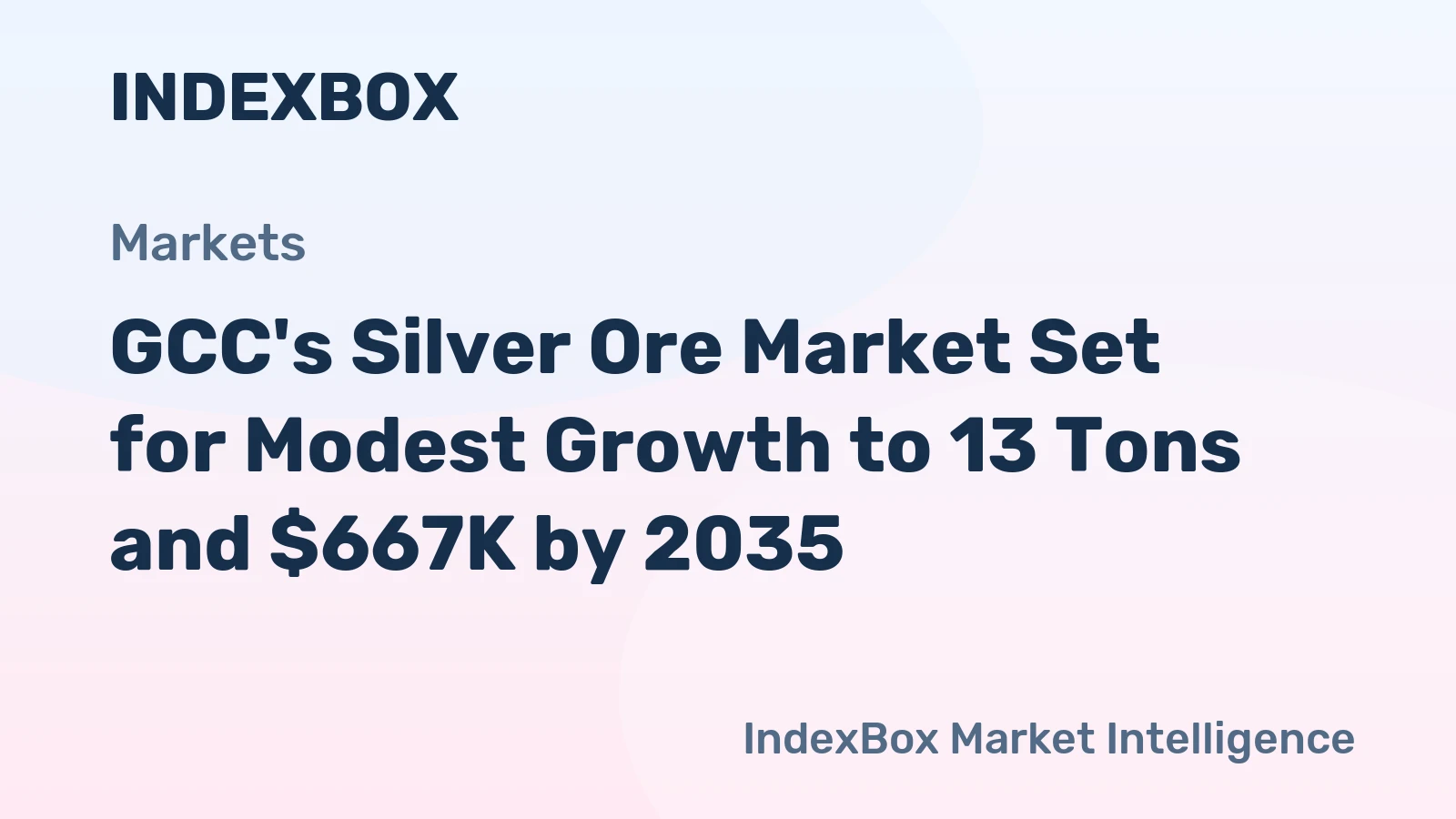 GCC's Silver Ore Market Set for Modest Growth to 13 Tons and $667K by 2035