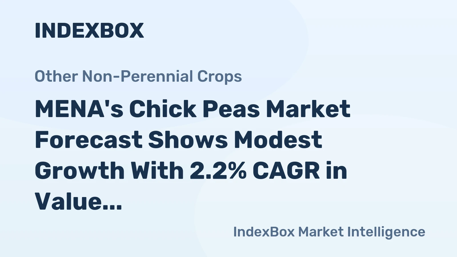 MENA's Chick Peas Market Forecast Shows Modest Growth With 2.2% CAGR in Value