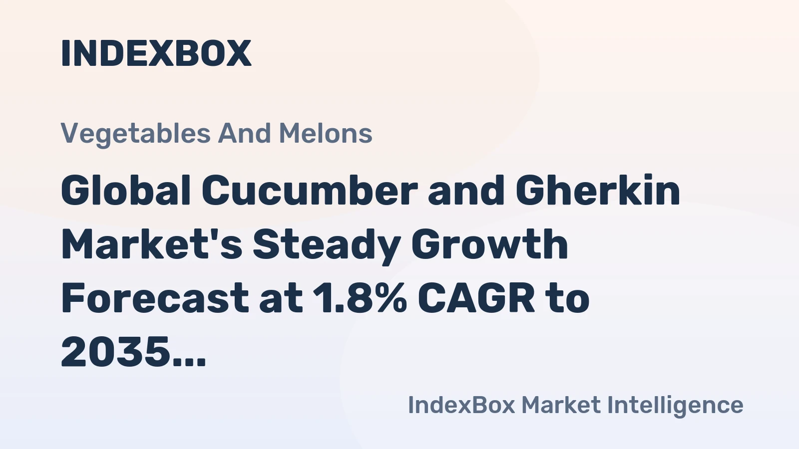 Global Cucumber and Gherkin Market's Steady Growth Forecast at 1.8% CAGR to 2035