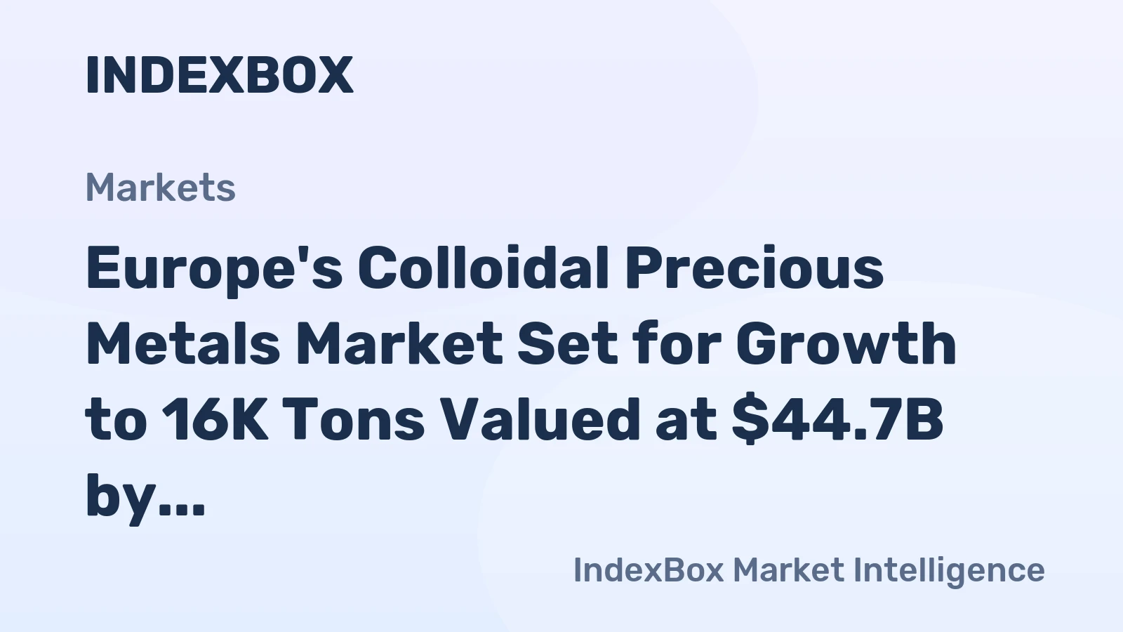 Europe's Colloidal Precious Metals Market Set for Growth to 16K Tons Valued at $44.7B by 2035