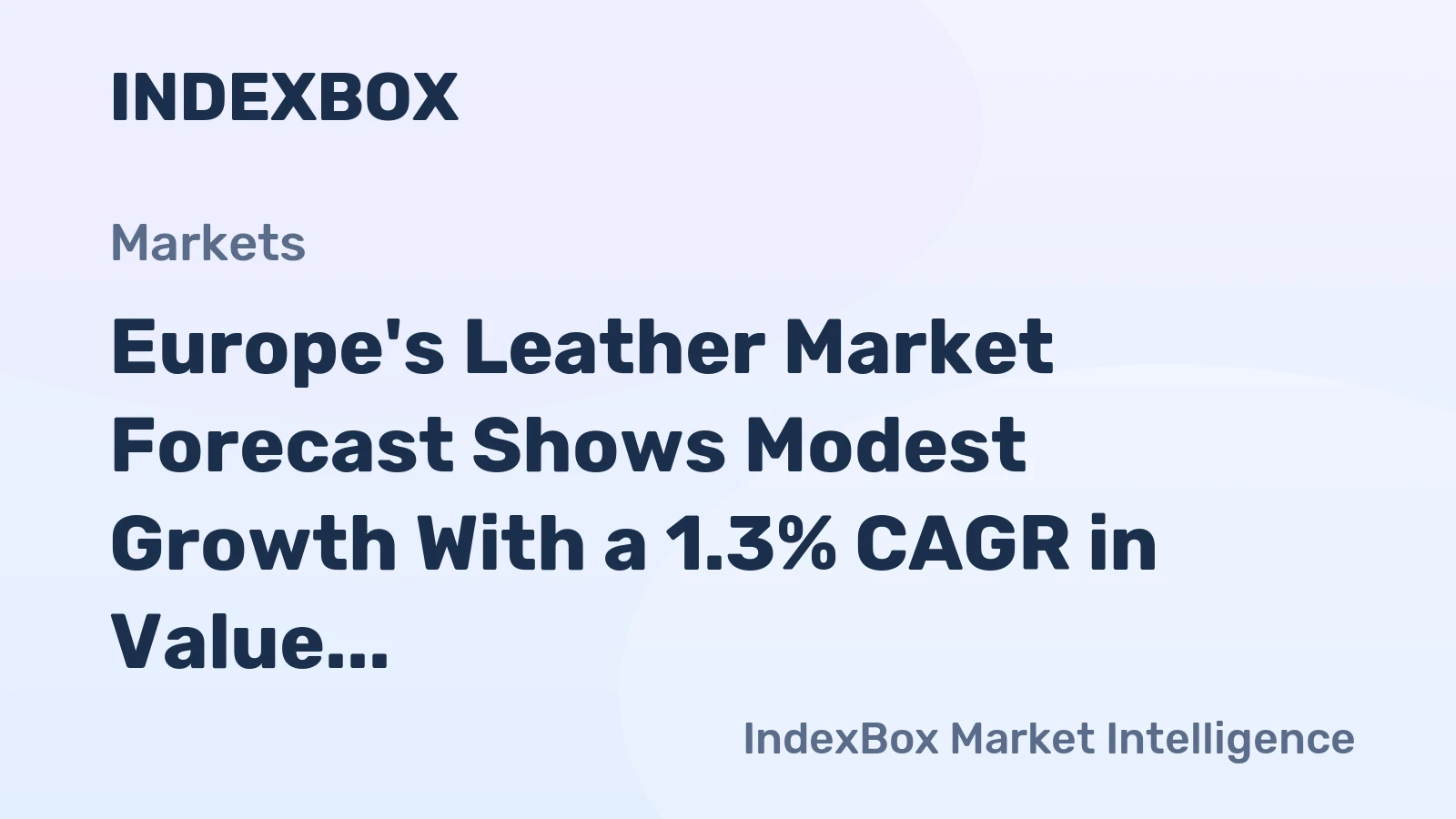 Europe's Leather Market Forecast Shows Modest Growth With a 1.3% CAGR in Value Through 2035