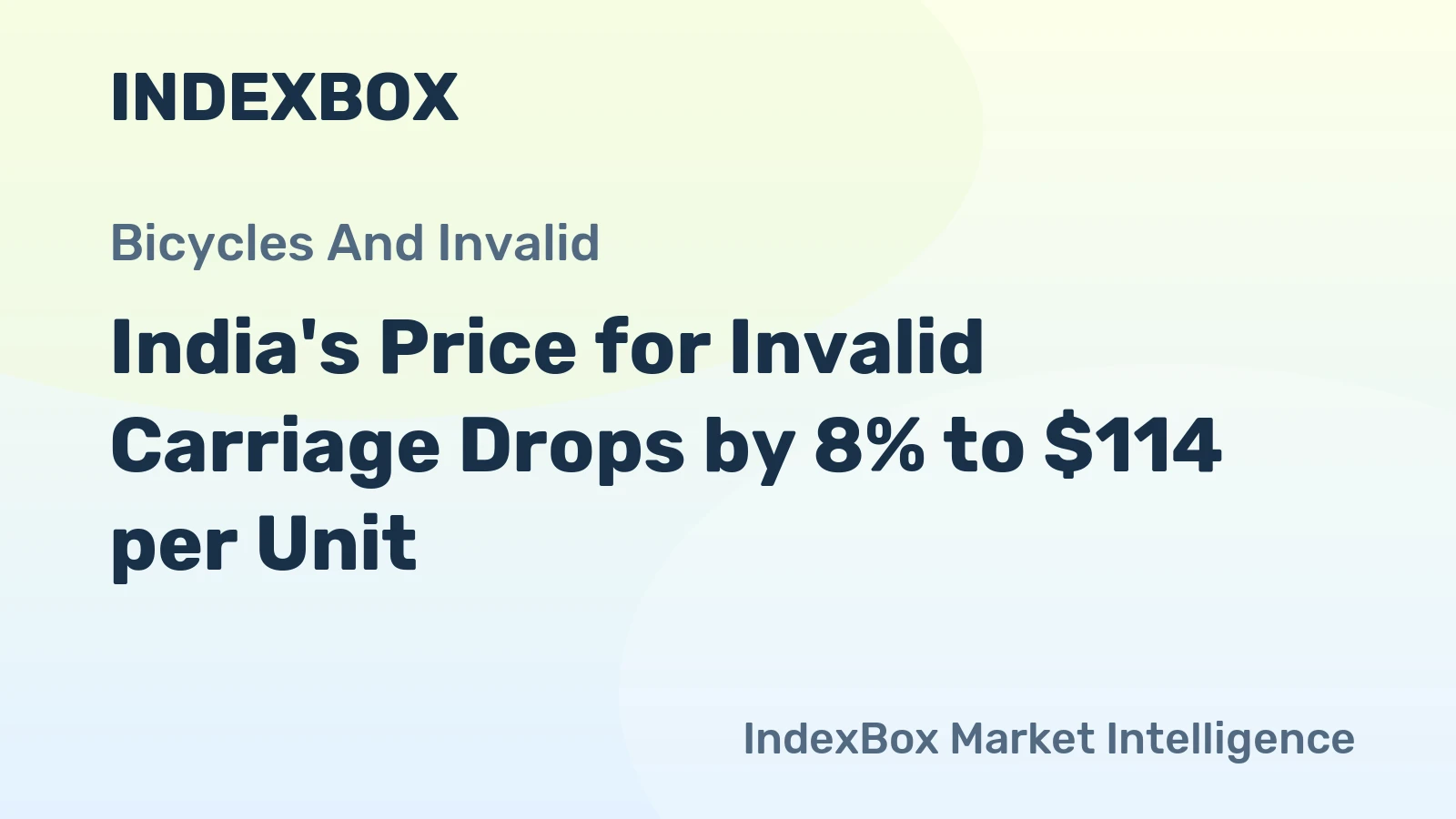 India's Price for Invalid Carriage Drops by 8% to $114 per Unit