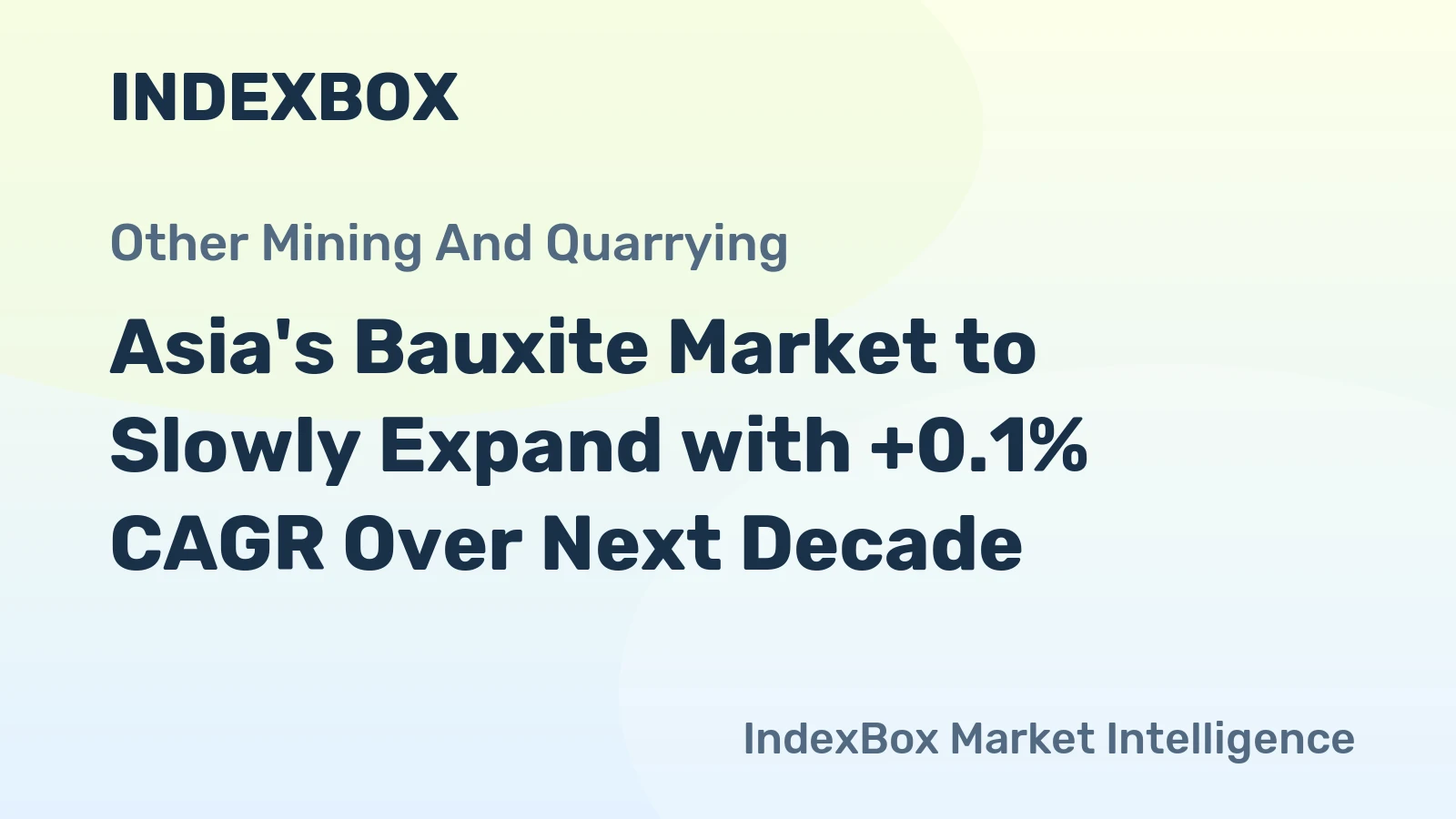 Asia's Bauxite Market to Slowly Expand with +0.1% CAGR Over Next Decade