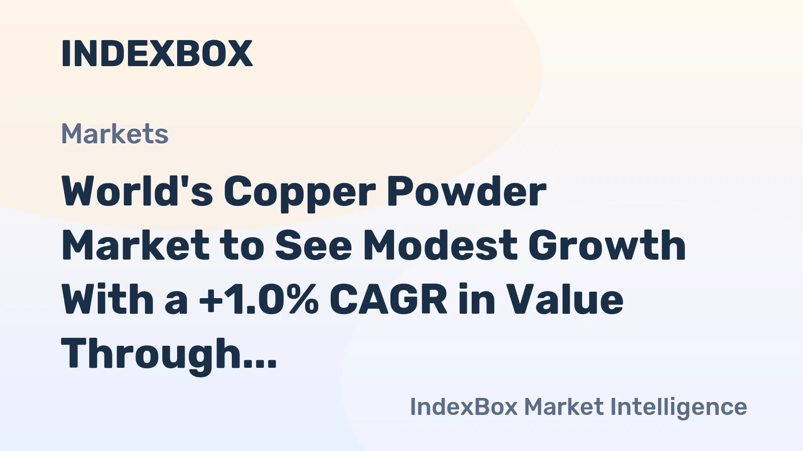 World's Copper Powder Market to See Modest Growth With a +1.0% CAGR in Value Through 2035