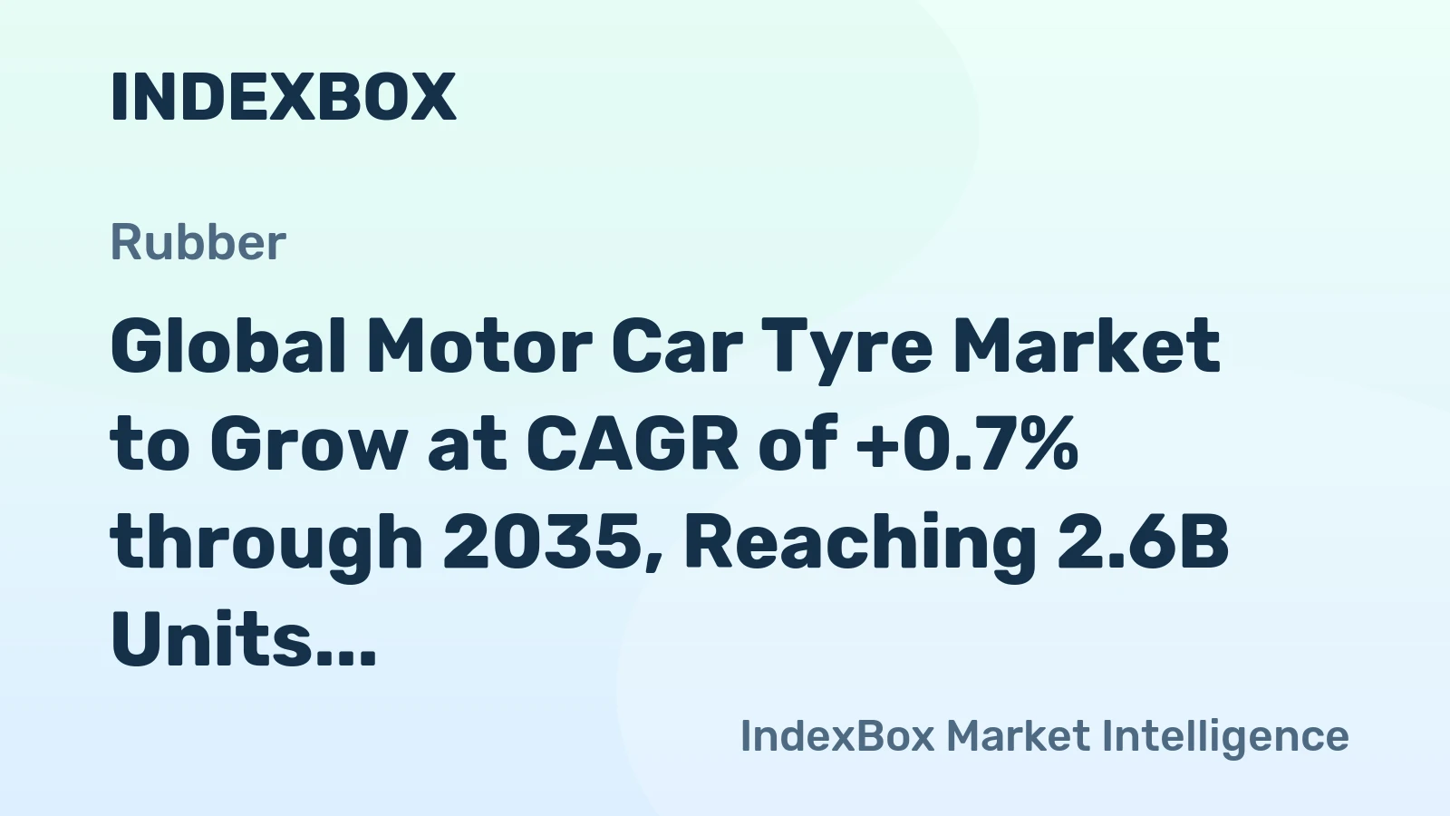 Global Motor Car Tyre Market to Grow at CAGR of +0.7% through 2035, Reaching 2.6B Units