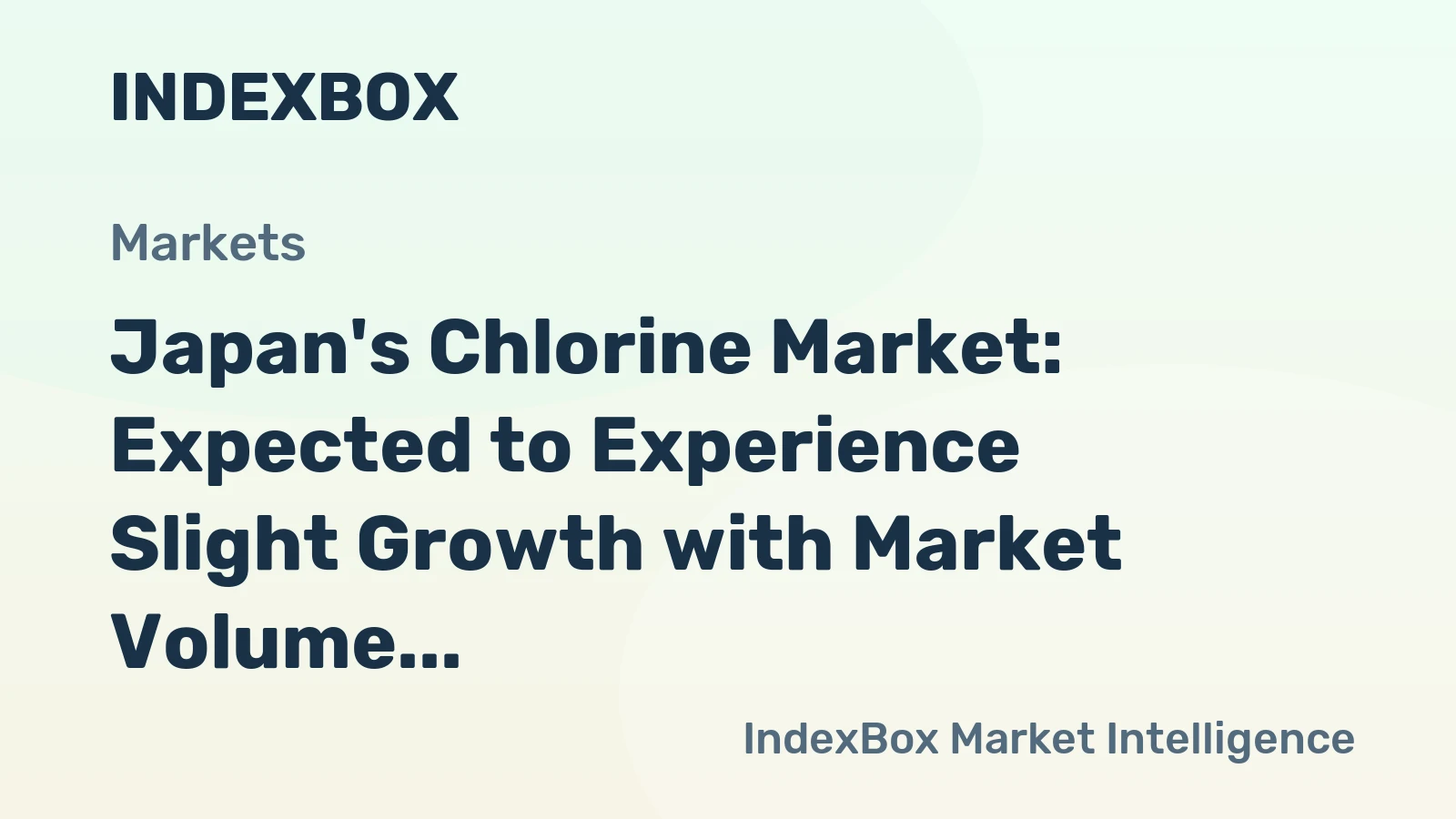Japan's Chlorine Market: Expected to Experience Slight Growth with Market Volume Reaching 744K Tons and Market Value Reaching $10.3B by the end of 2035
