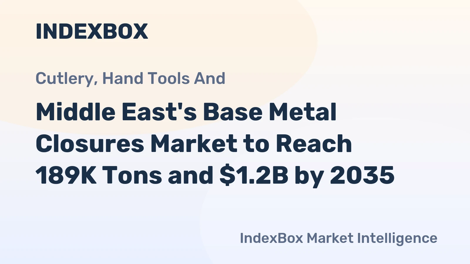 Middle East's Base Metal Closures Market to Reach 189K Tons and $1.2B by 2035