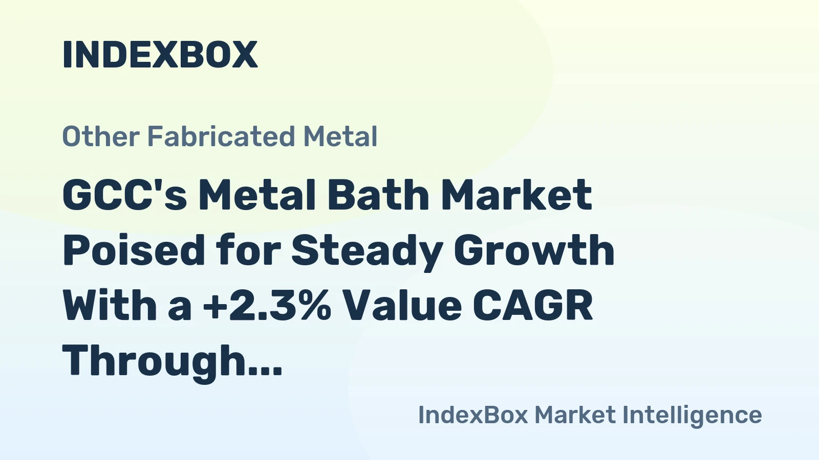 GCC's Metal Bath Market Poised for Steady Growth With a +2.3% Value CAGR Through 2035