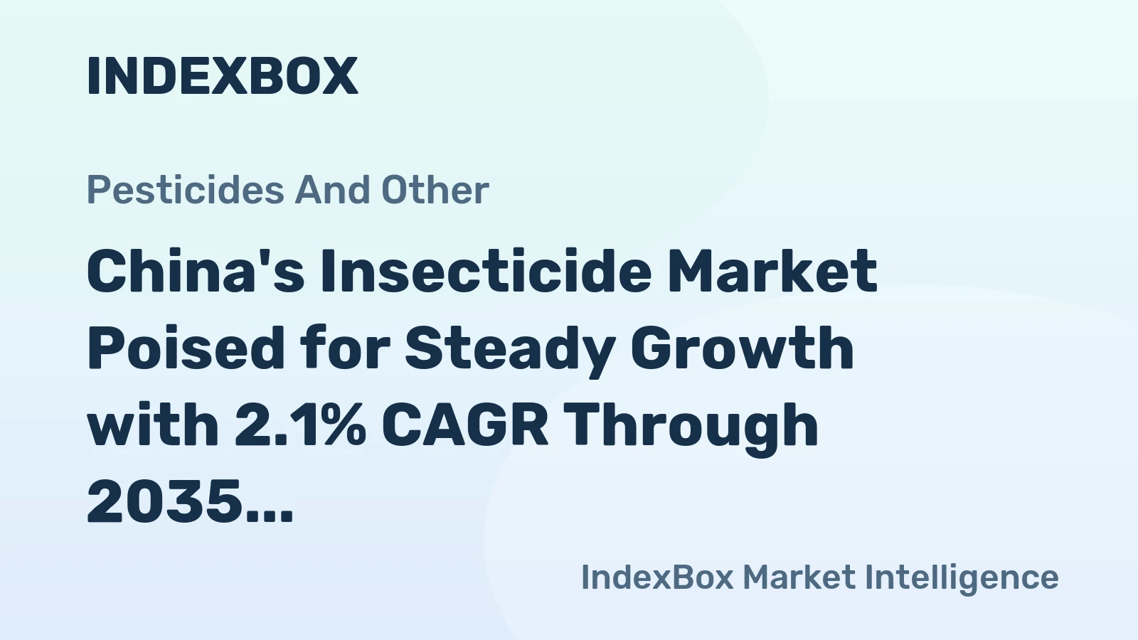 China's Insecticide Market Poised for Steady Growth with 2.1% CAGR Through 2035