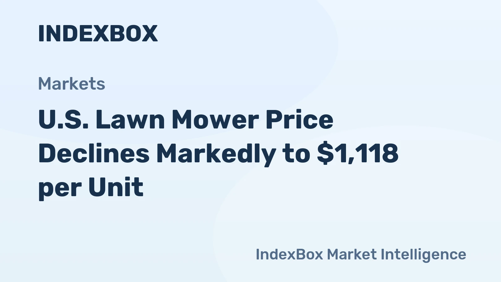 U.S. Lawn Mower Price Declines Markedly to $1,118 per Unit