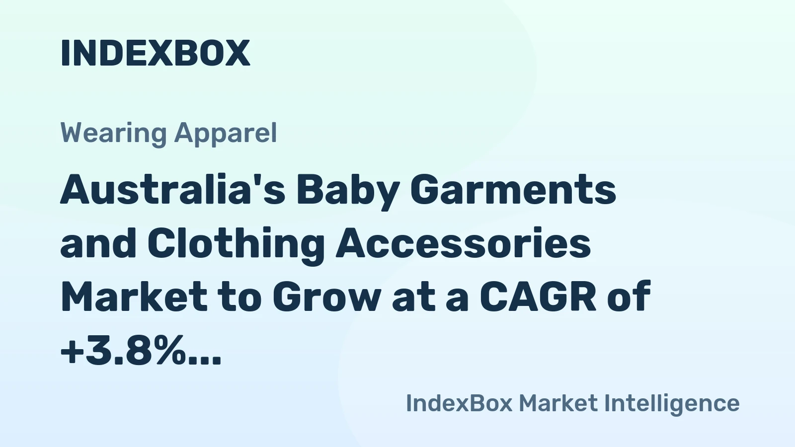 Australia's Baby Garments and Clothing Accessories Market to Grow at a CAGR of +3.8% from 2024 to 2035, Reaching $1.4B by End of 2035