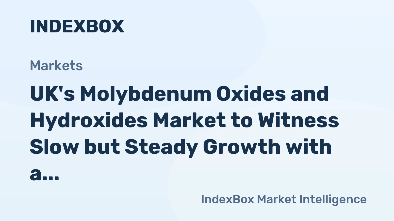 UK's Molybdenum Oxides and Hydroxides Market to Witness Slow but Steady Growth with a CAGR of +1.5% from 2024-2035