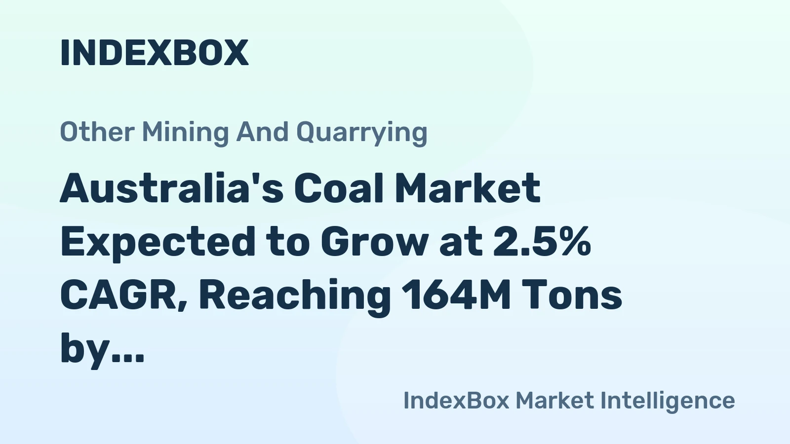 Australia's Coal Market Expected to Grow at 2.5% CAGR, Reaching 164M Tons by 2035