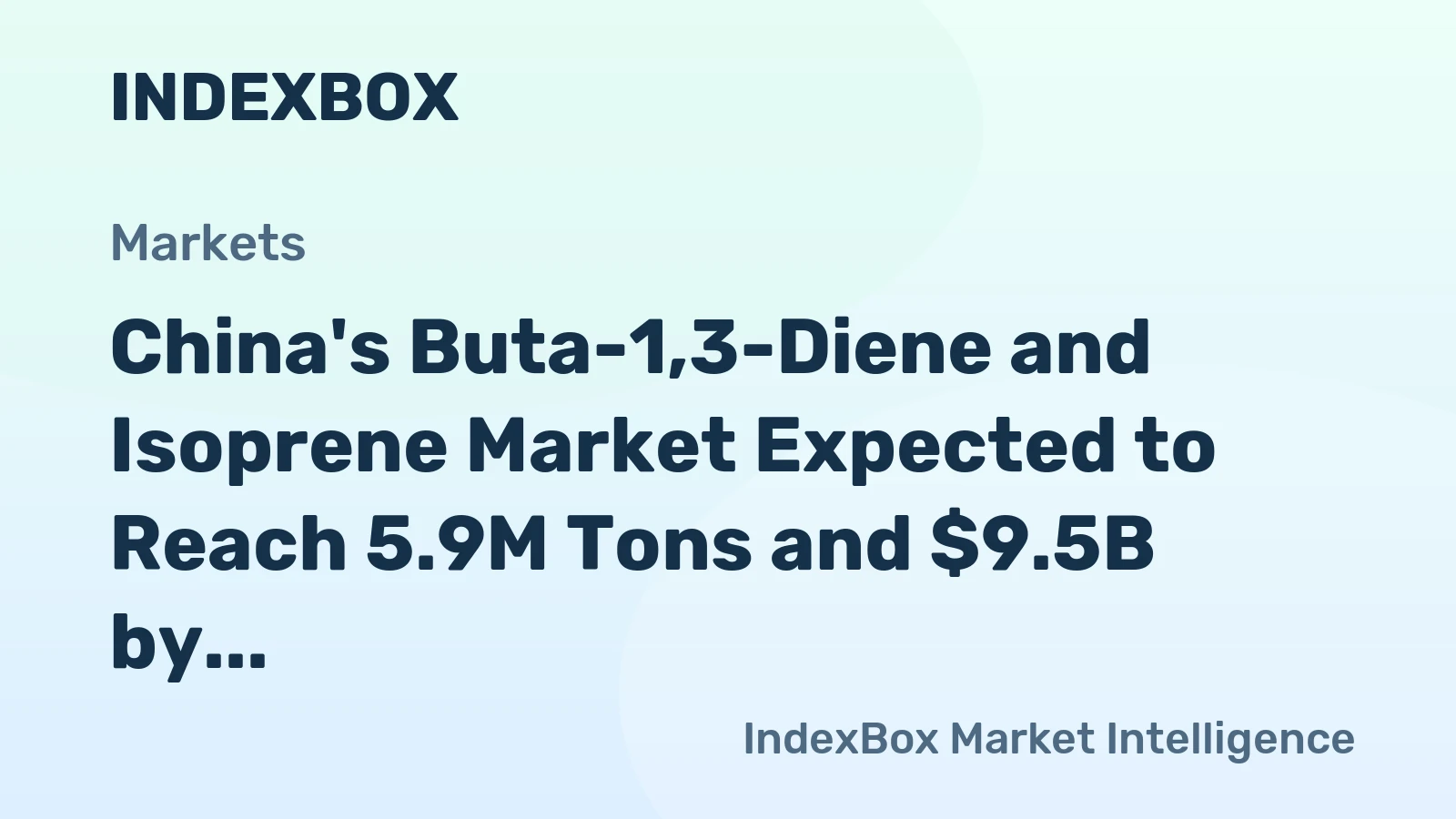 China's Buta-1,3-Diene and Isoprene Market Expected to Reach 5.9M Tons and $9.5B by 2035