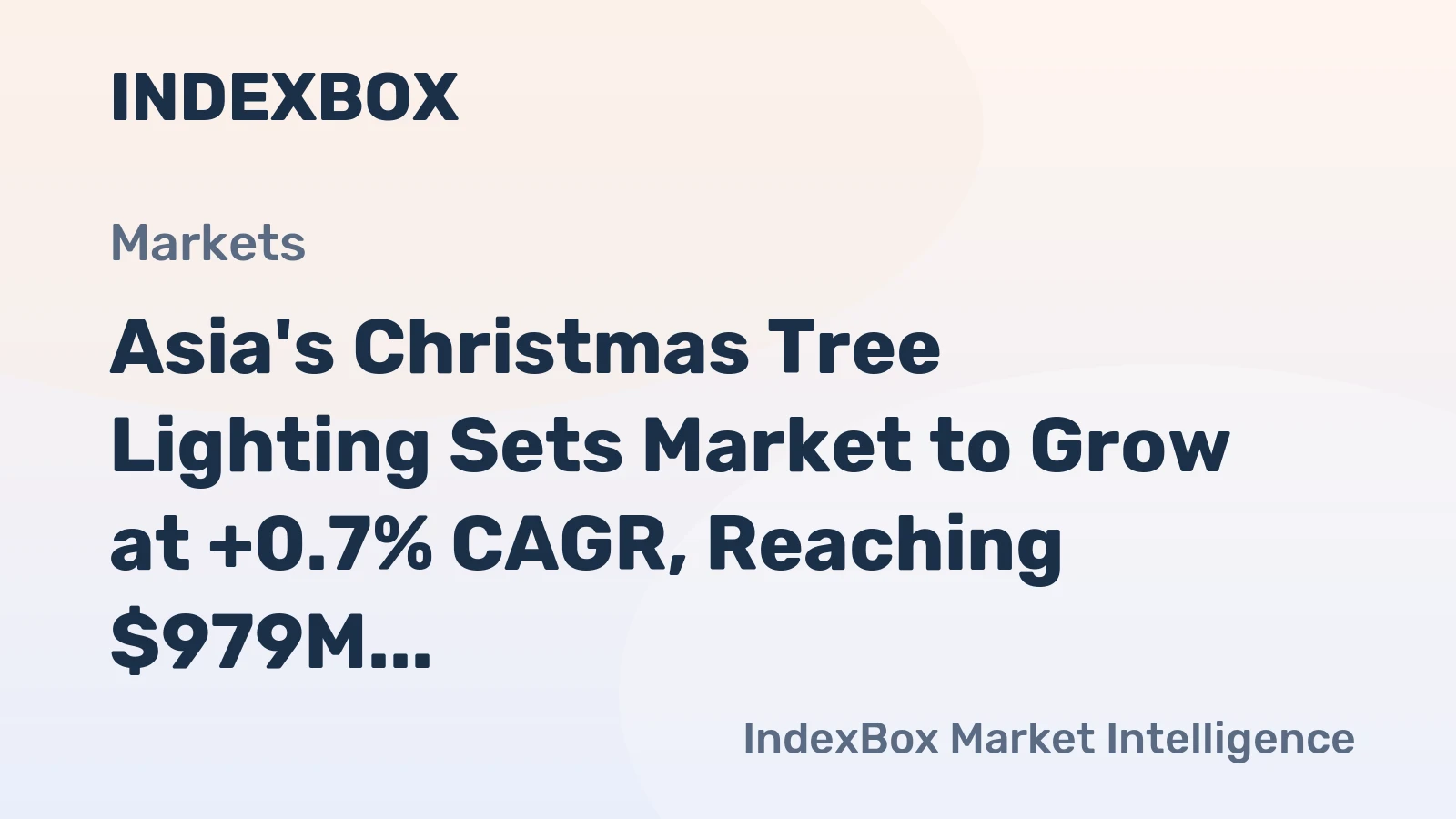 Asia's Christmas Tree Lighting Sets Market to Grow at +0.7% CAGR, Reaching $979M by 2035